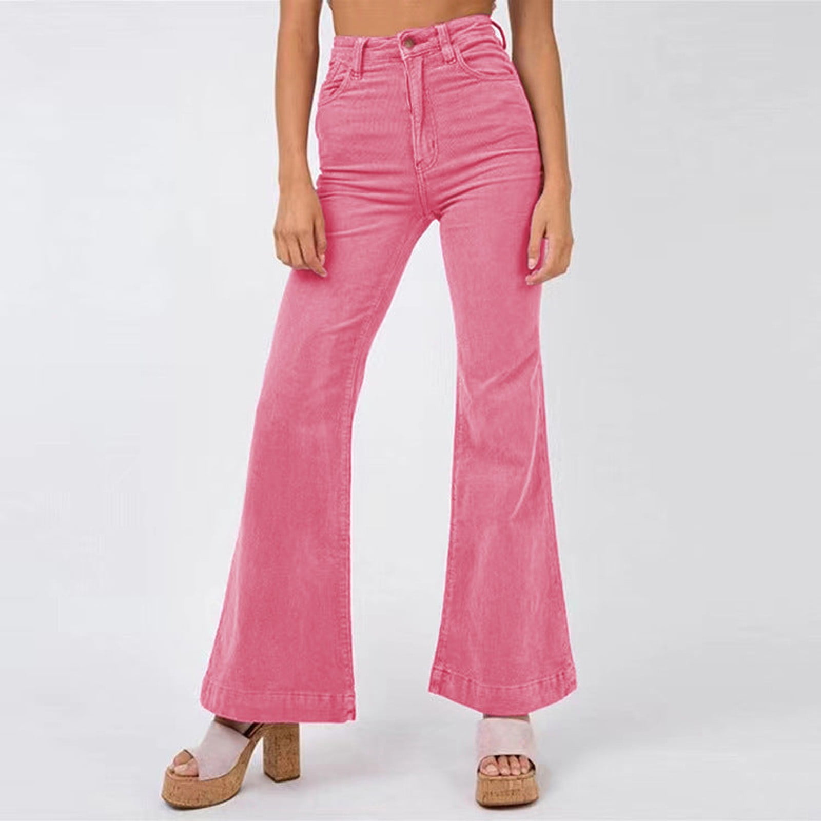 Fuzzy Pajama Pants For Women Wide Leg Corduroy Flare Stretch Elastic ...