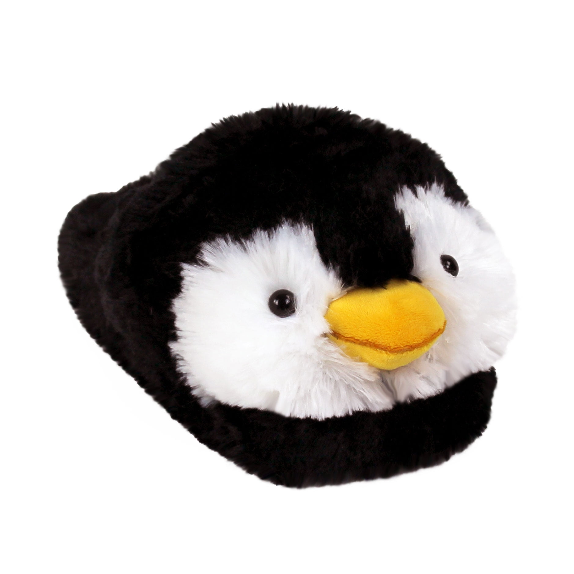 Fuzzy Penguin Slippers - Black & White for Adults Unisex One Size by ...
