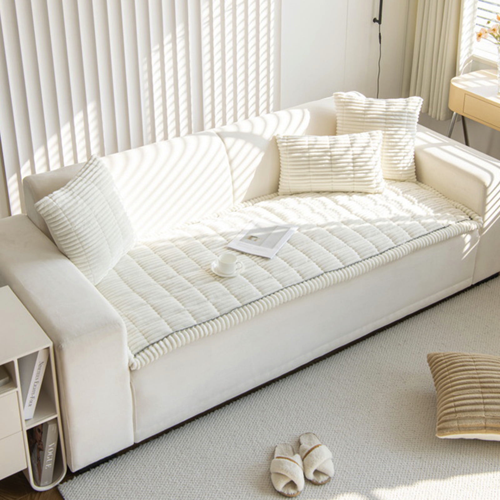 Fuzzy Pet Sofa Cushion Cover for Dogs | Thick Soft Slipcover Protector ...