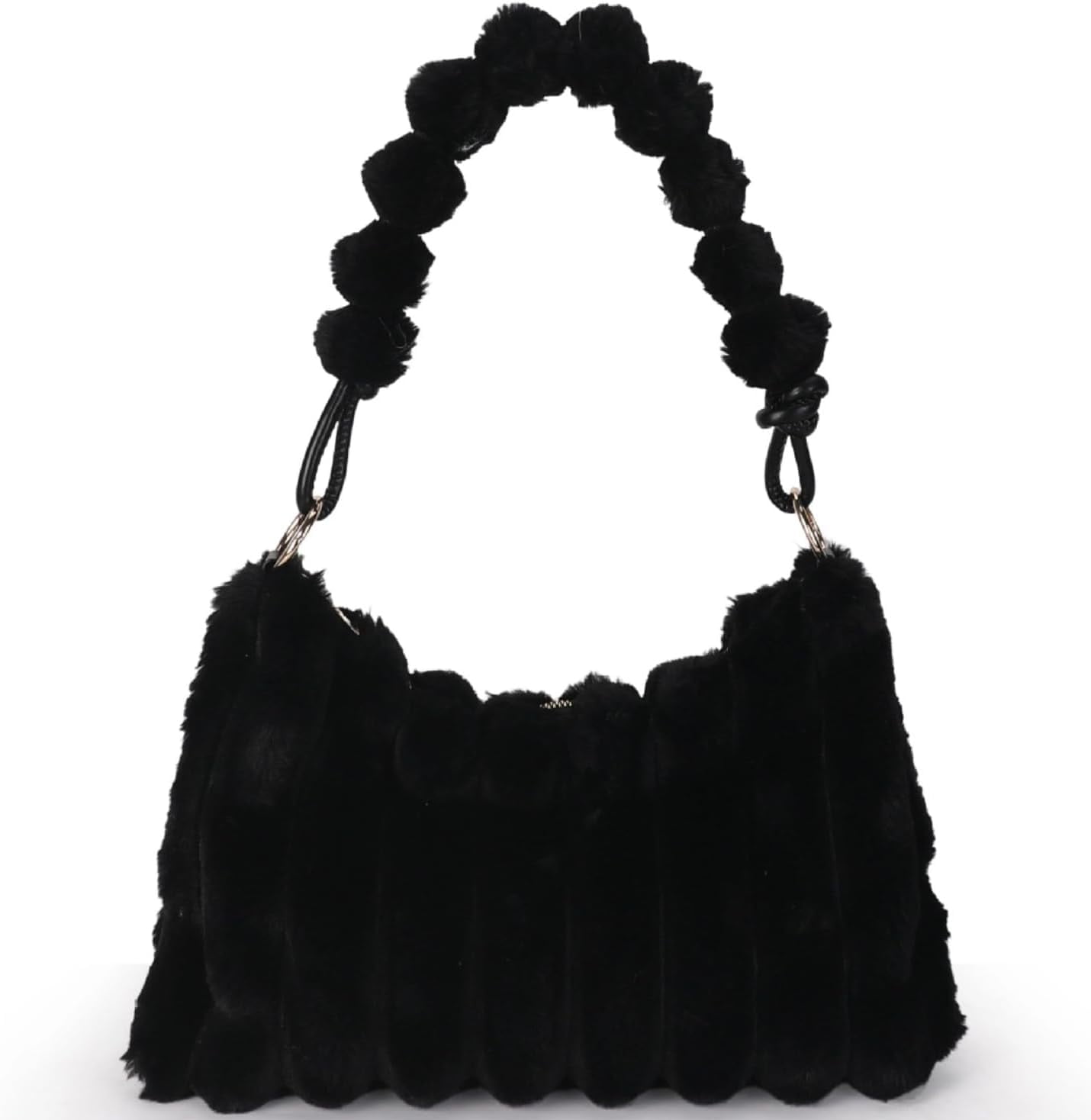 Fuzzy Purse for Women Cute Fluffy Shoulder Bag Soft Winter Faux Fur ...