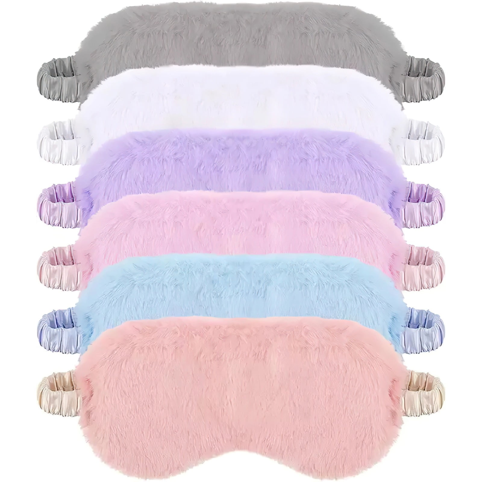 Fuzzy Sleep Mask - Cute Plush Bunny Eye Mask for Pajama Party, Bulk ...