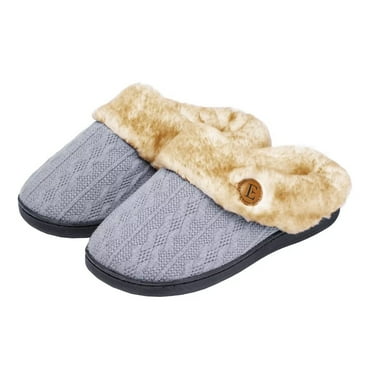 Litfun Women's Fuzzy Memory Foam Slippers Warm Comfy Winter House Shoes ...