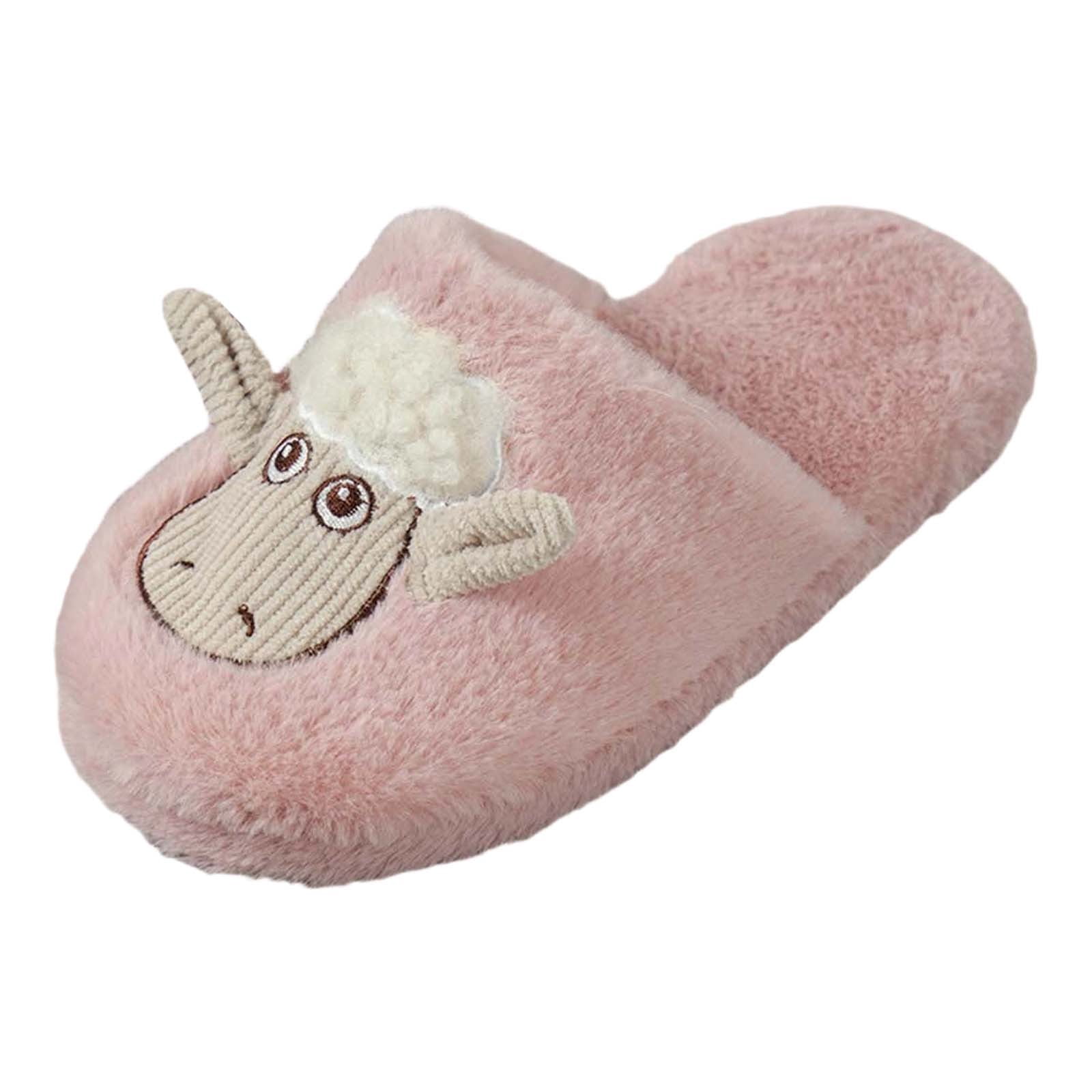 Fuzzy Slippers For Women Fall Winter Furry Slippers Female Cute Baotou ...