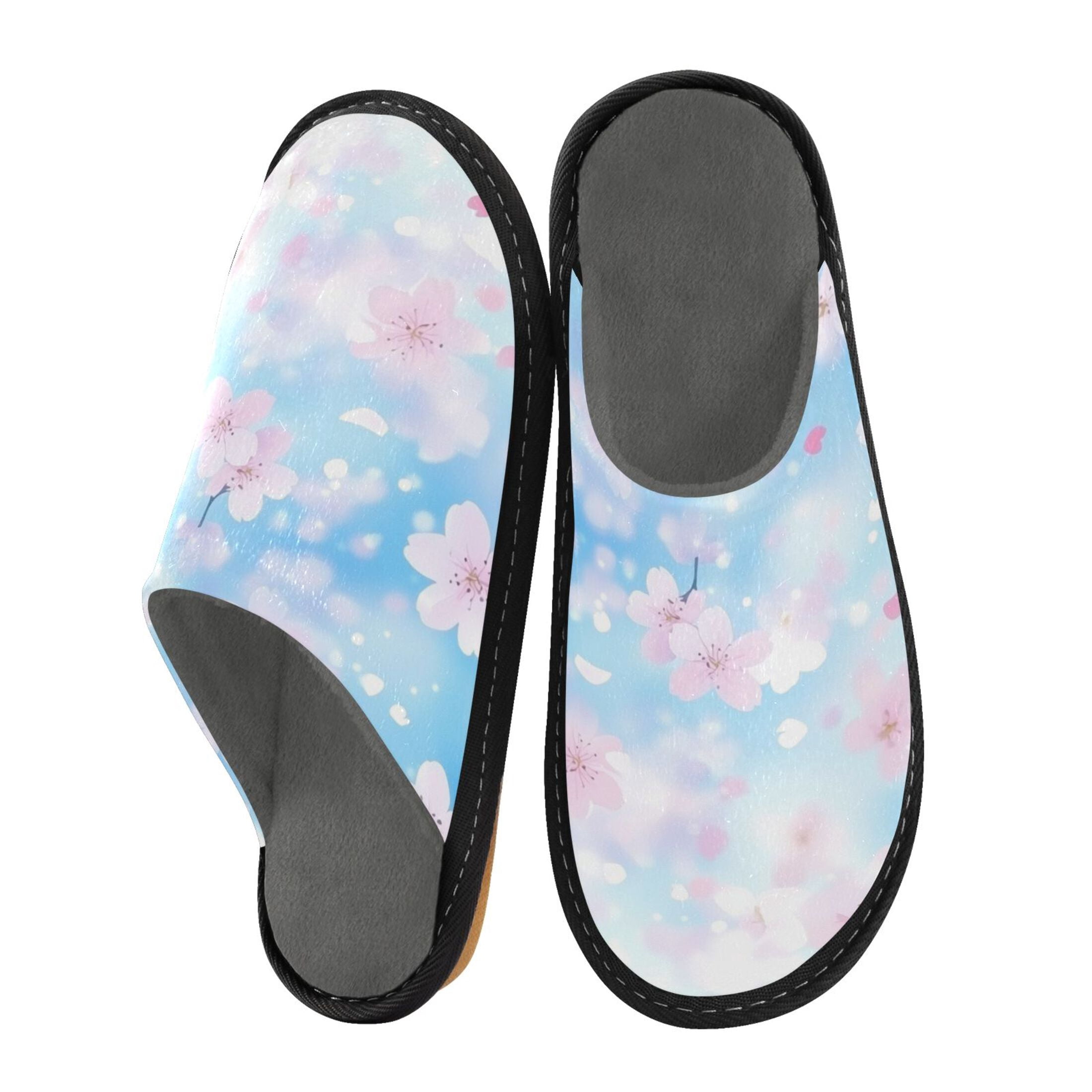 Fuzzy Slippers Women and Men Non-slip Fuzzy Flat Slippers House Bedroom ...