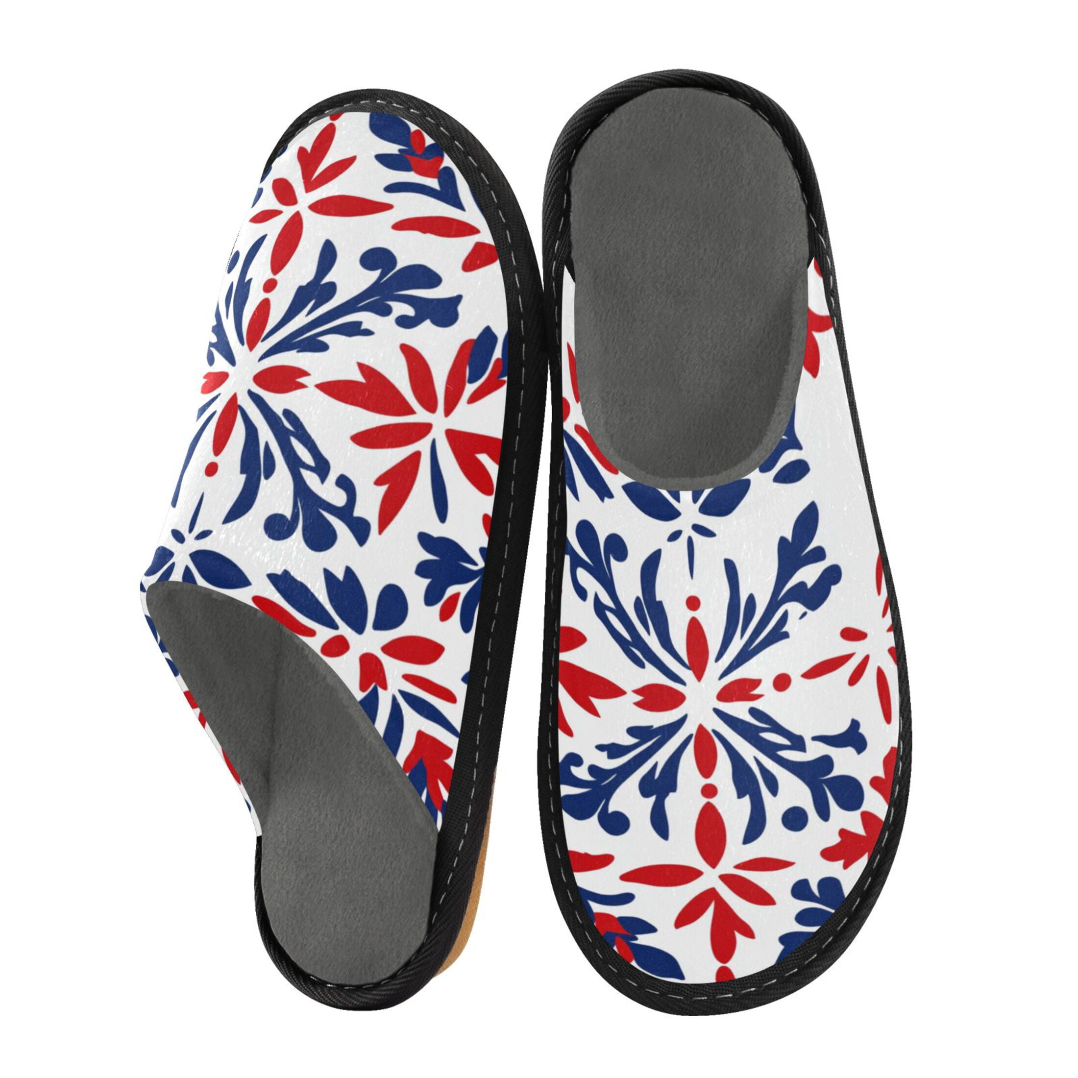 Fuzzy Slippers Women and Men Non-slip Fuzzy Flat Slippers House Bedroom ...
