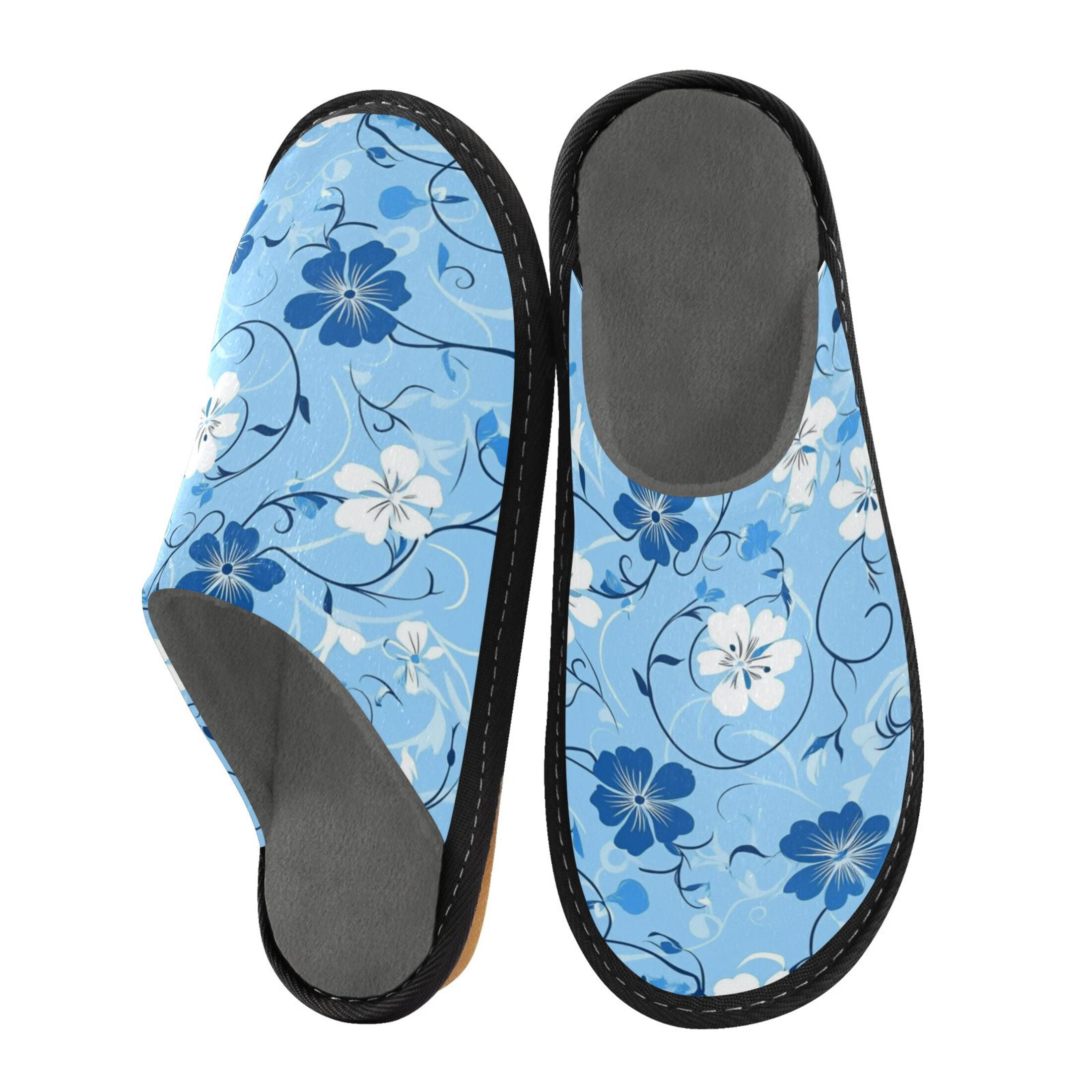 Fuzzy Slippers Women and Men Non-slip Fuzzy Flat Slippers House Bedroom ...