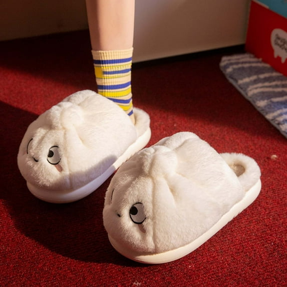 Fuzzy Slippers for Women Cute 3D Food Cartoon Design Indoor Slipper ...