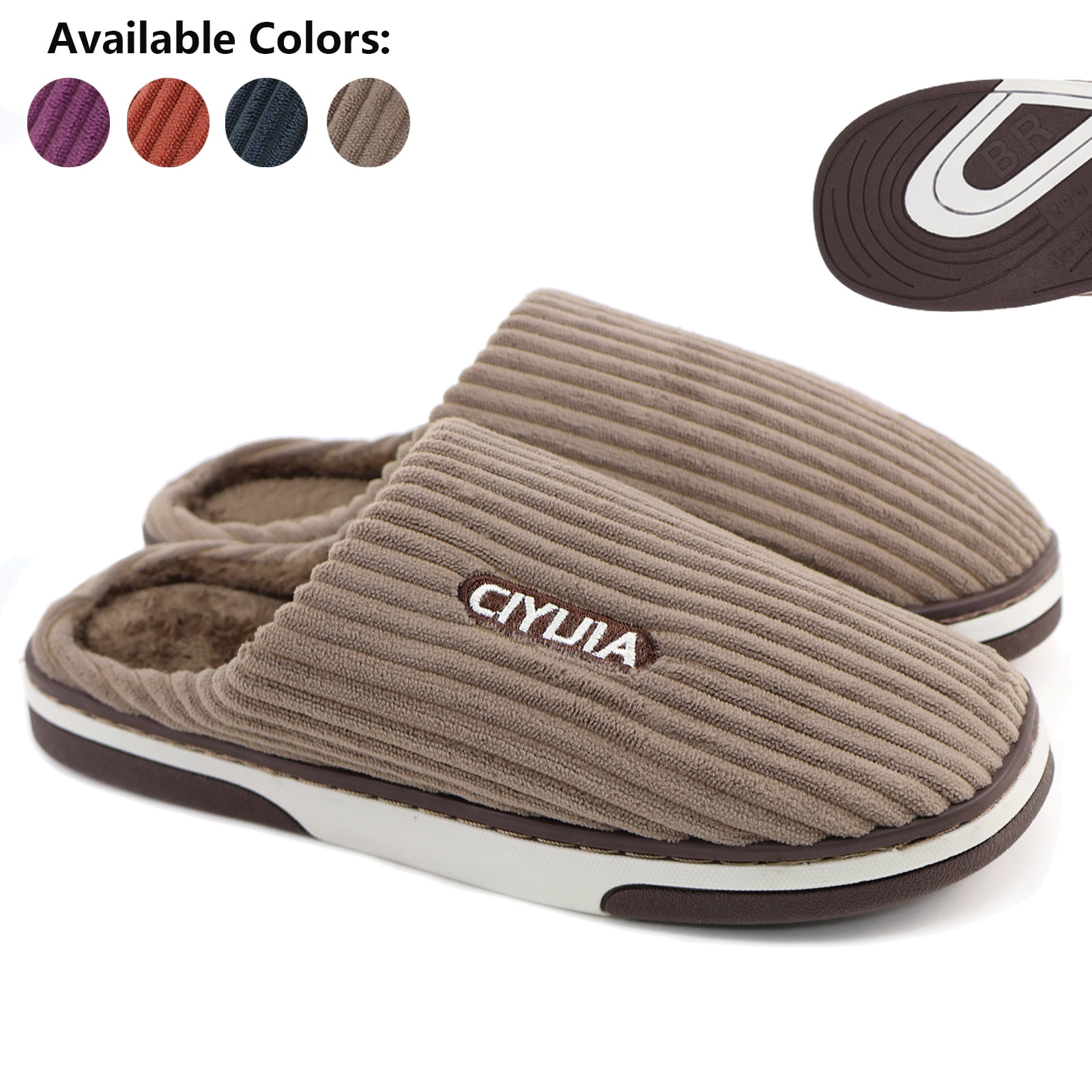 Fuzzy Slippers for Women Men Memory Foam Winter House Shoes, Tekcoo ...
