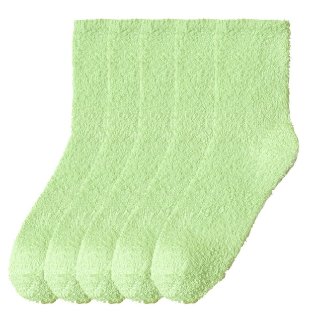 Fuzzy Socks Non Skid, 5 Pairs for Women, Warm, Soft Furry Microfiber ...