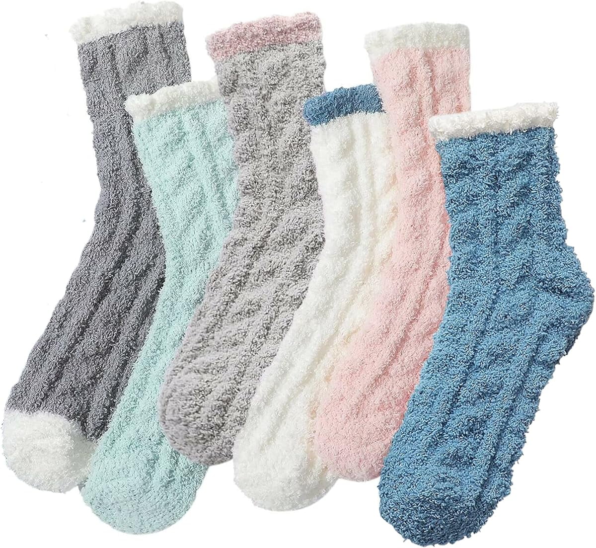 Fuzzy Socks for Women, Soft Cozy Fluffy Plush Stocking Super Warm Thick ...