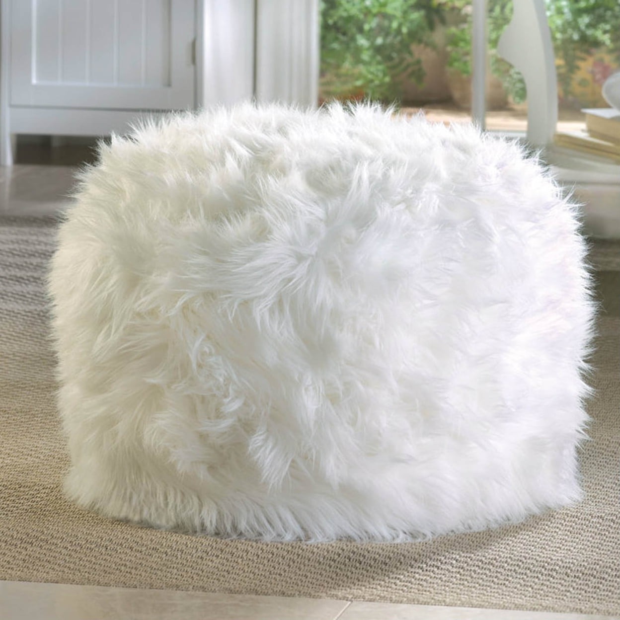 White Ottoman Pouf
