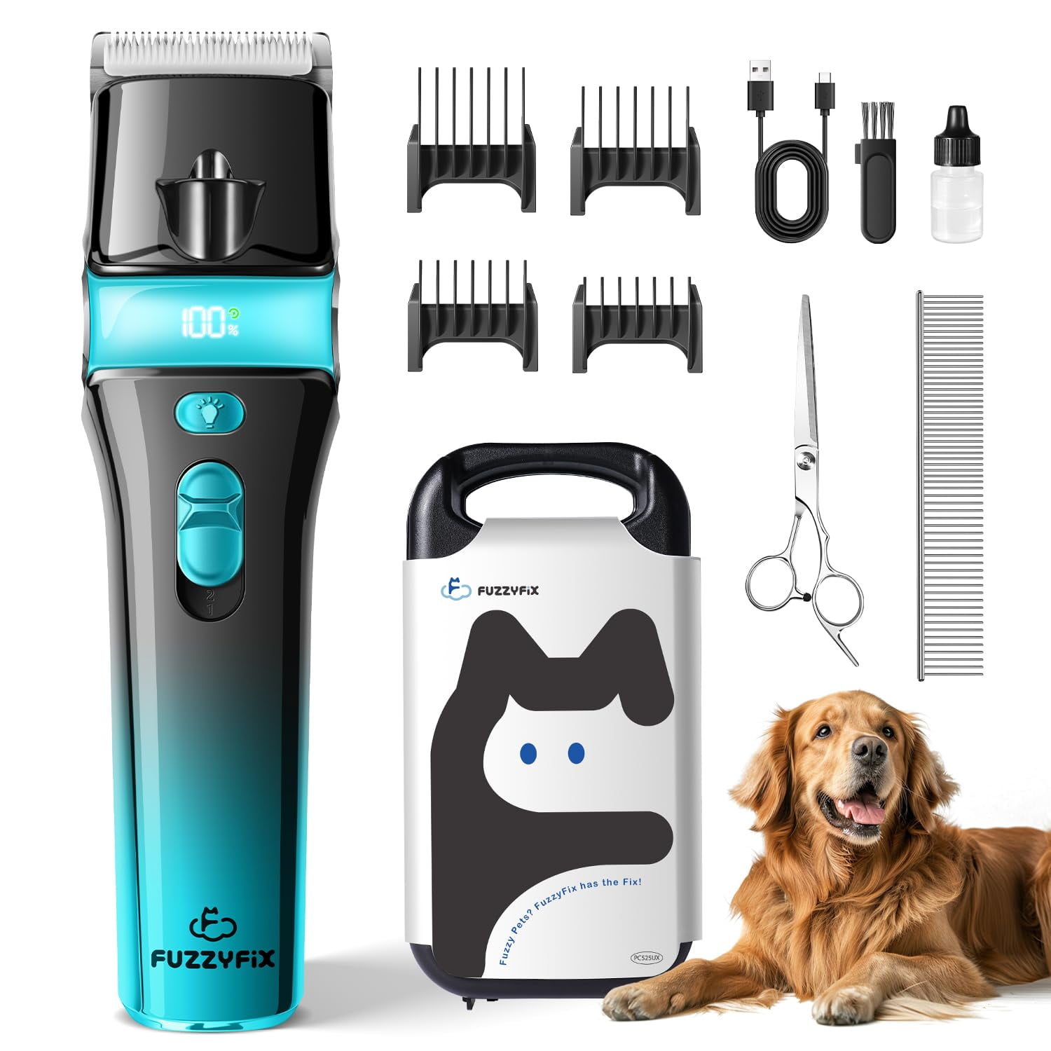 FuzzyFix Clippers for Grooming with ATT1Storage Box, Grooming Heavy ...