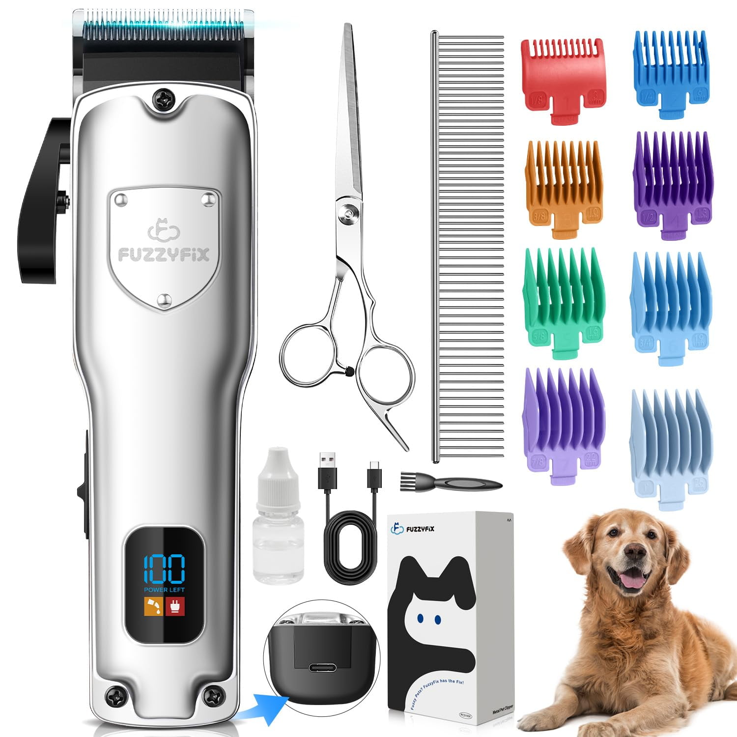 FuzzyFix Dog Clippers for SBF3 Grooming for Thick Heavy Pet Grooming ...