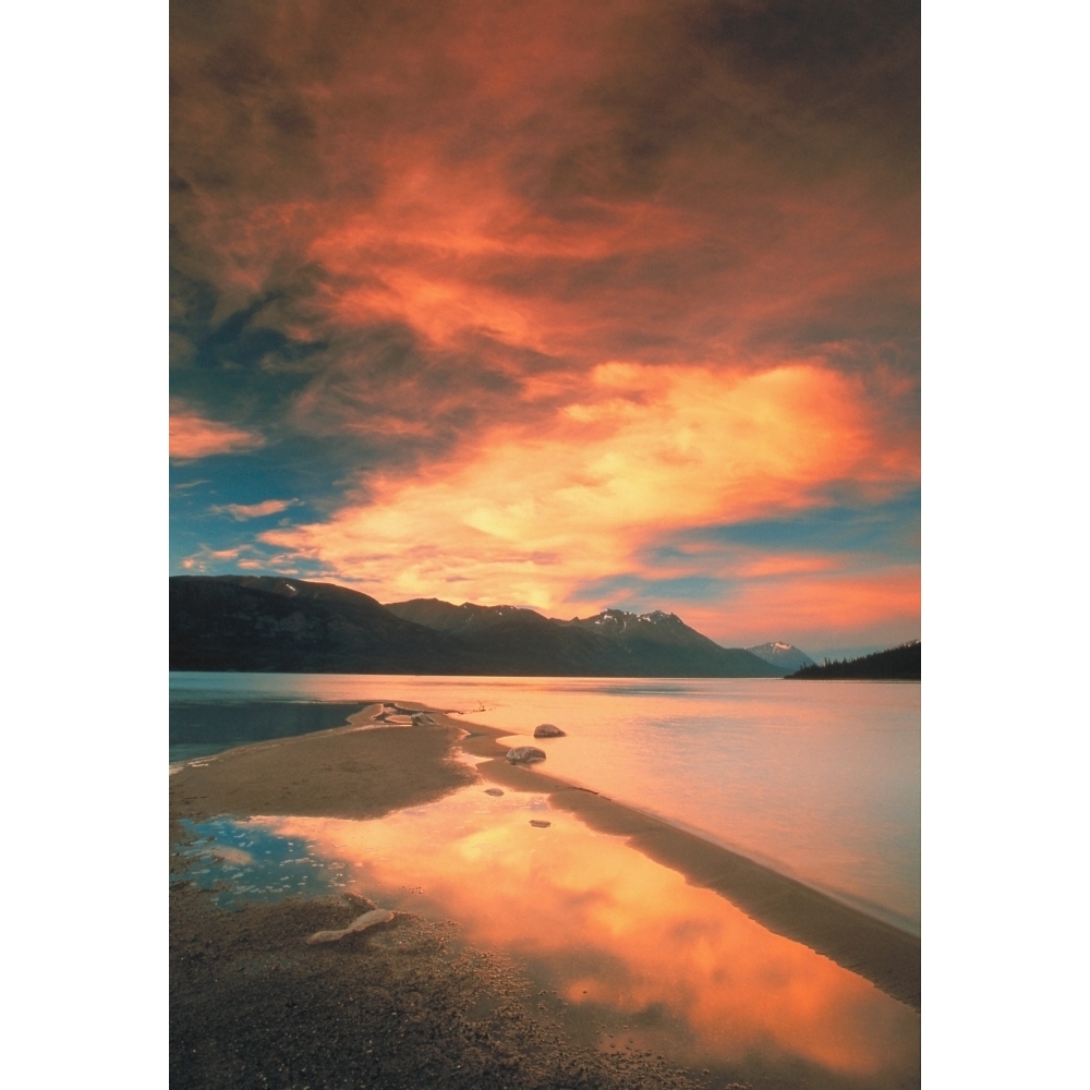 Fv0718 Darwin Wiggett; Sun Setting Over Shoreline And Mountains Bennett ...