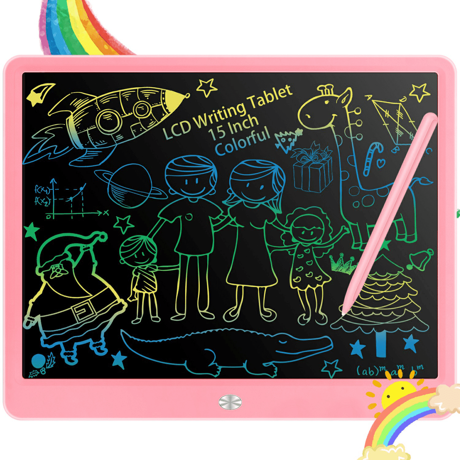 Fverey LCD Writing Tablet for Kids, 15 Inch Colorful Electronic Doodle ...