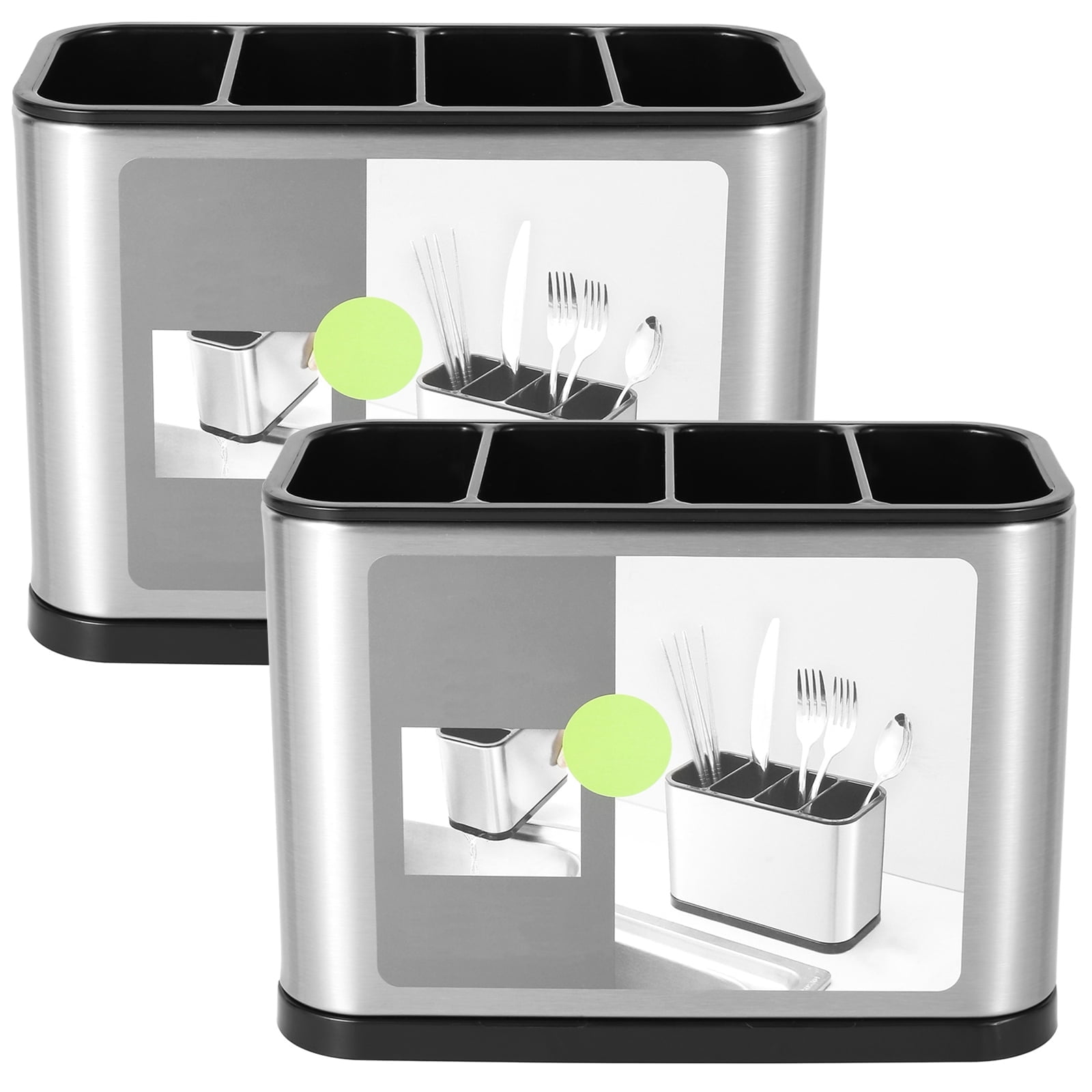 Fvkrnyz 2PCS Kitchen Cutlery Utensil Holder Spoon Fork Storage ...