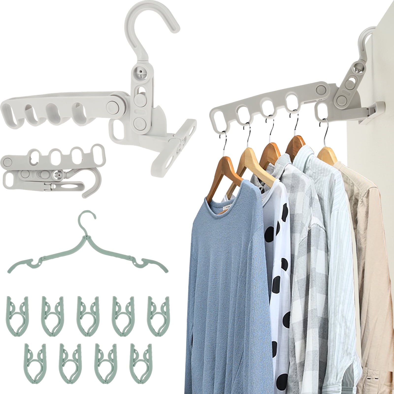 Fvkrnyz 360°Rotation Travel Folding Hanger,2PCS Multi-Functional Travel ...