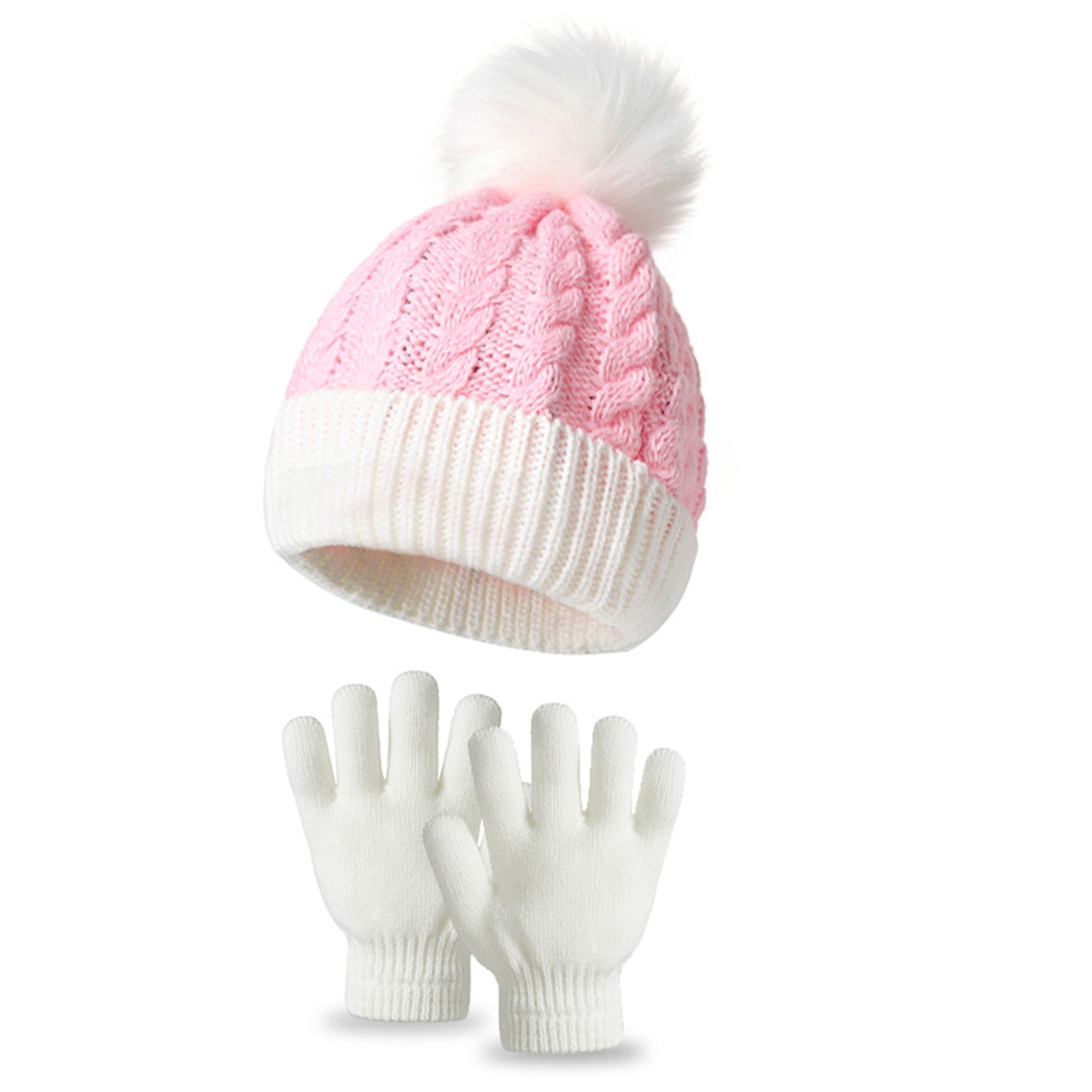 Fvsianol Boys/girls Hat And Mittens Set Jacquard Design Winter Hat And ...