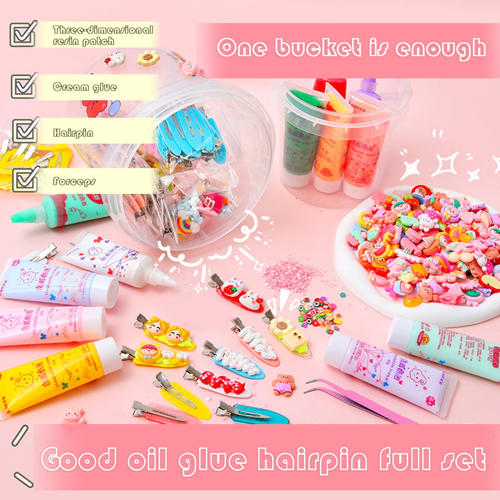 Fvsianol Hair Clip DIY Material DIY Barrette Material 1 Set Hair Clip ...