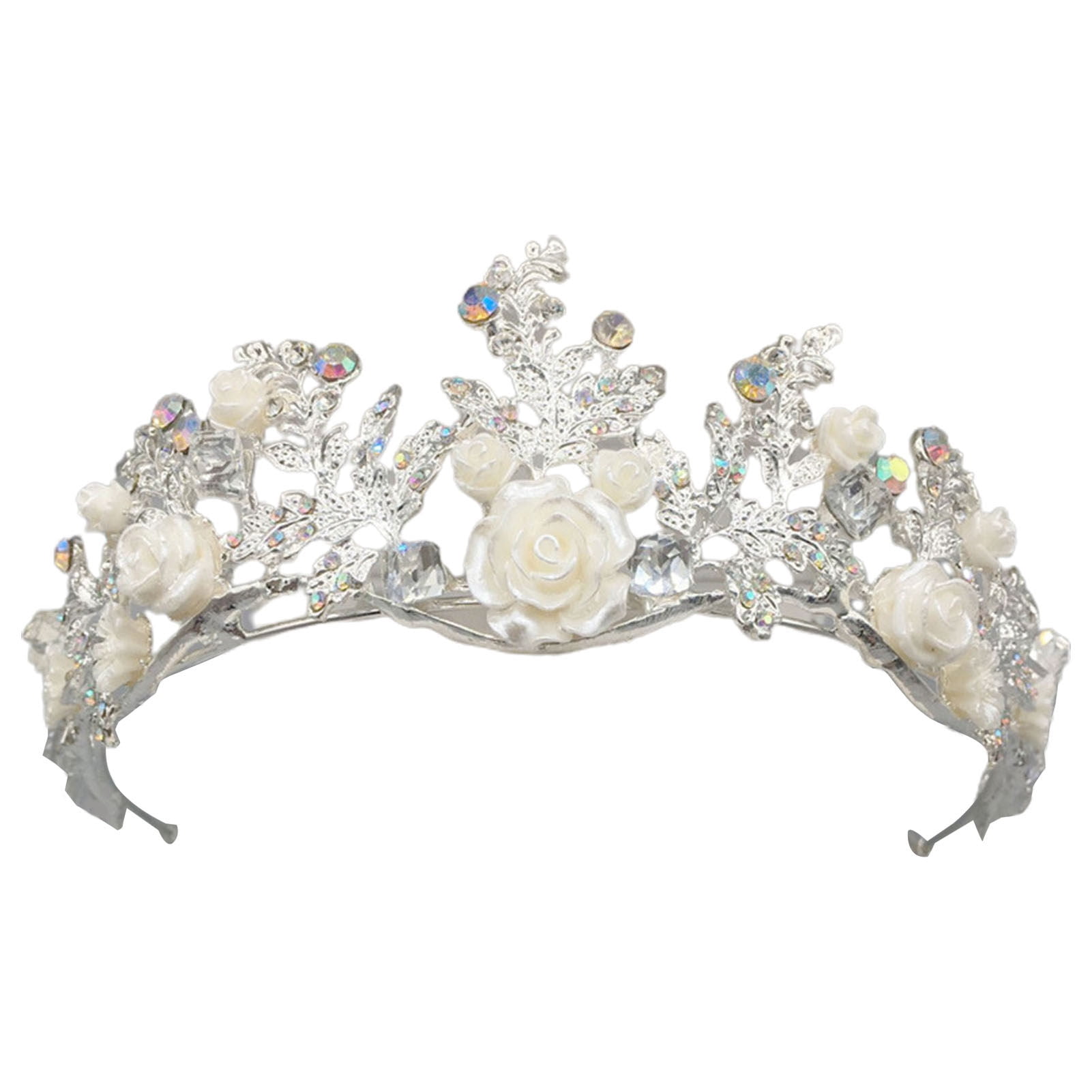 Fvsianol Hair Hoop Bridal Tiara Shiny Rhinestones Elegant Wedding Crown ...
