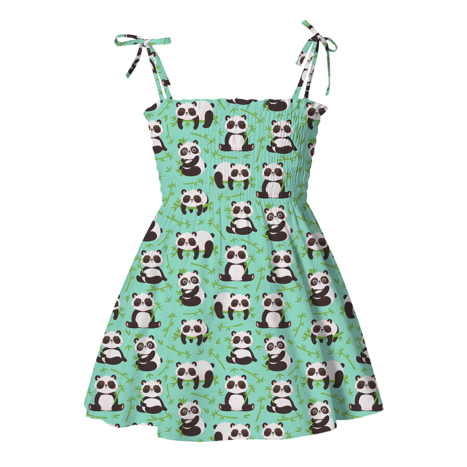 Fvwitlyh Little Girls Sleeveless Dresses Spaghetti Strap A-line Toddler Girls Dresses Summer ...