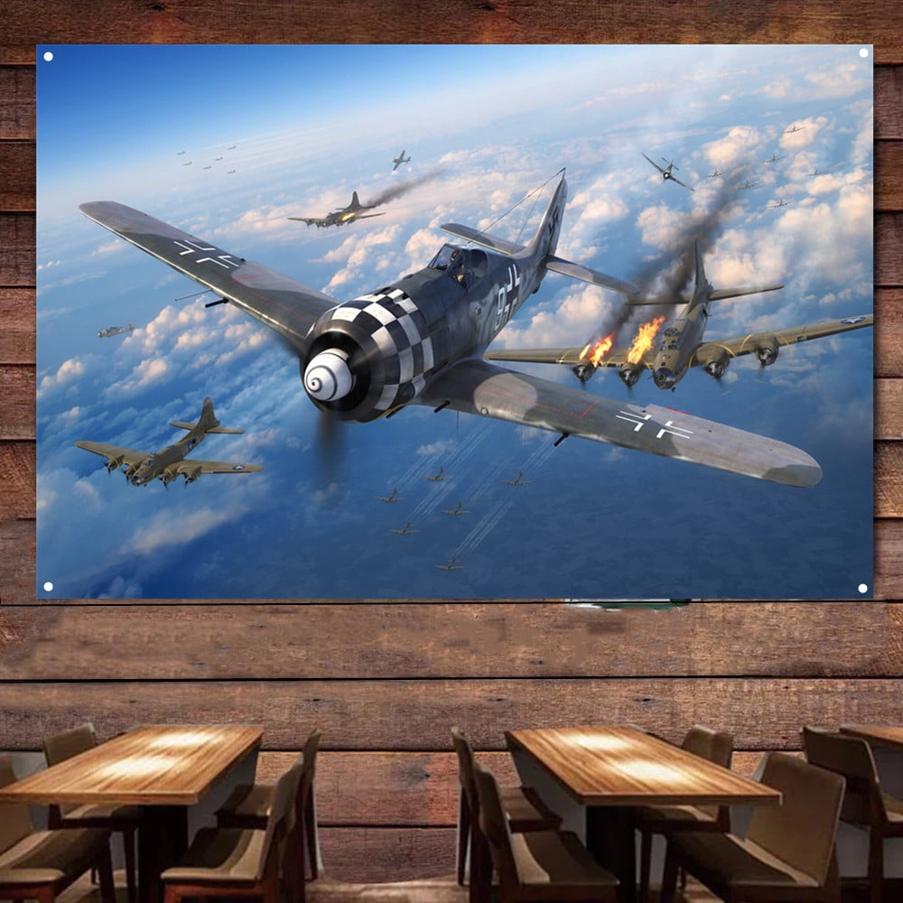 Fw 190A-6 German WWII Fighter Jet Banner & Flag -38" x 57" Aviation ...