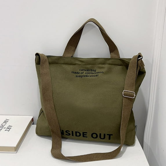 Fwttom Canvas Tote Bag, Hand Carry Crossbody Convertible Tote Purse ...