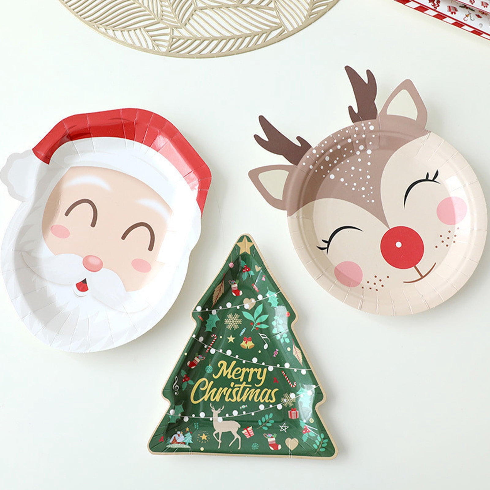 Fwttom Christmas Paper Plates, Christmas Plates Disposable Christmas ...