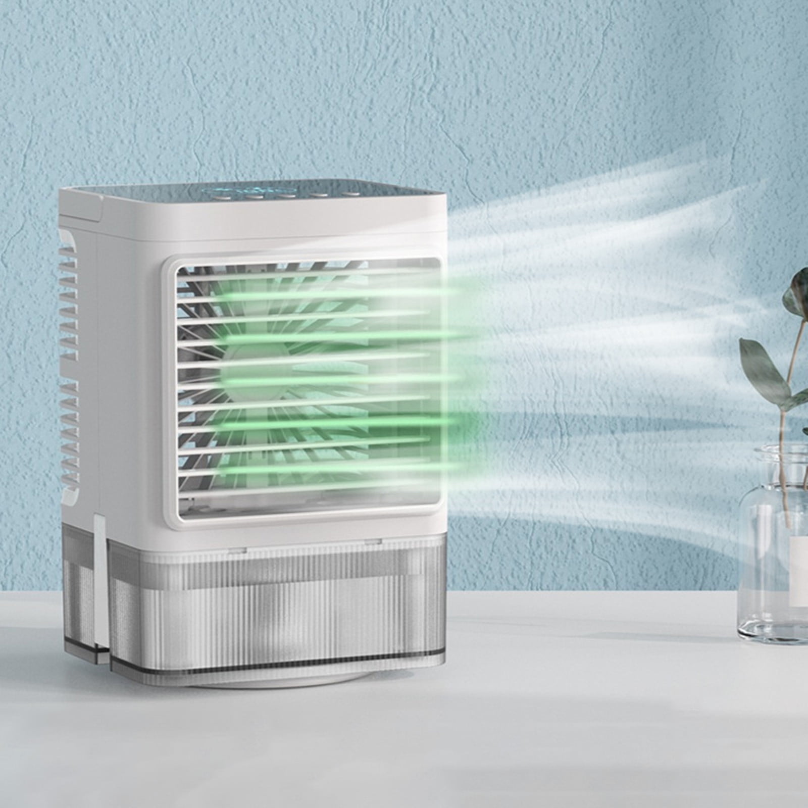 Fwttom Cooling Fan - 36dB Quiet Small Water Cooling Desk Fan, 3 Speeds ...