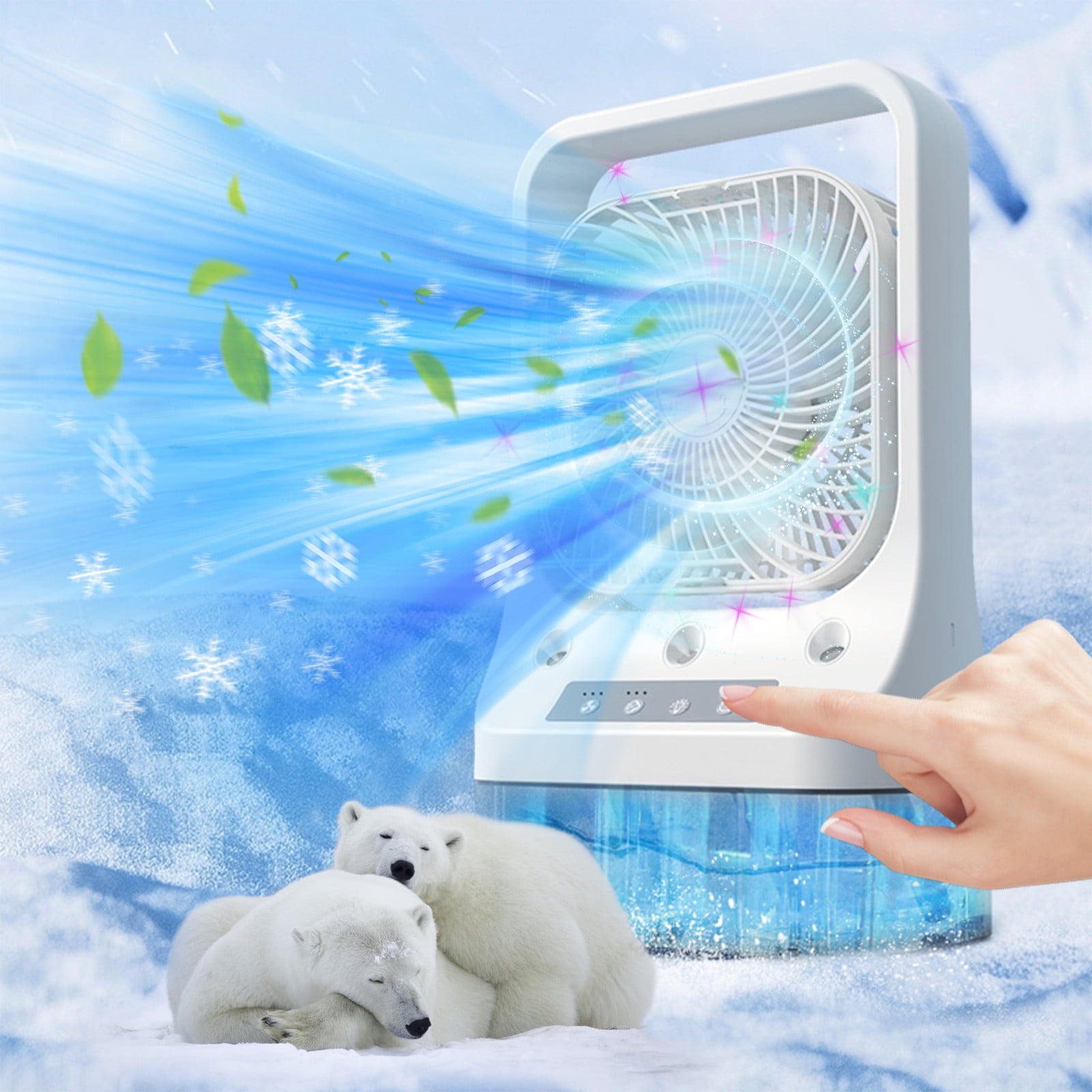 Fwttom Cooling Fan - Quiet Small Humidifier Cooling Desk Fan, 3 Water ...