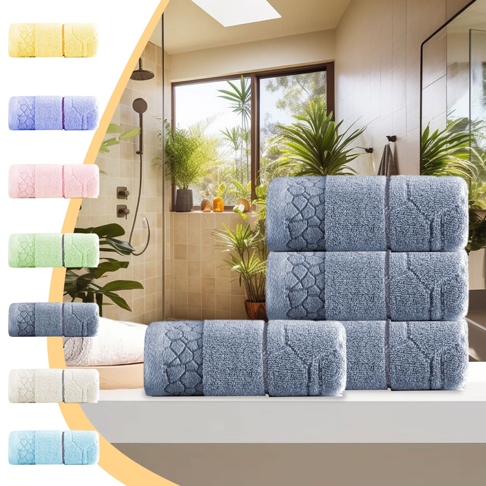 Fwttom Cotton Bath Towels, Premium Natural Cotton Towels for Face and ...