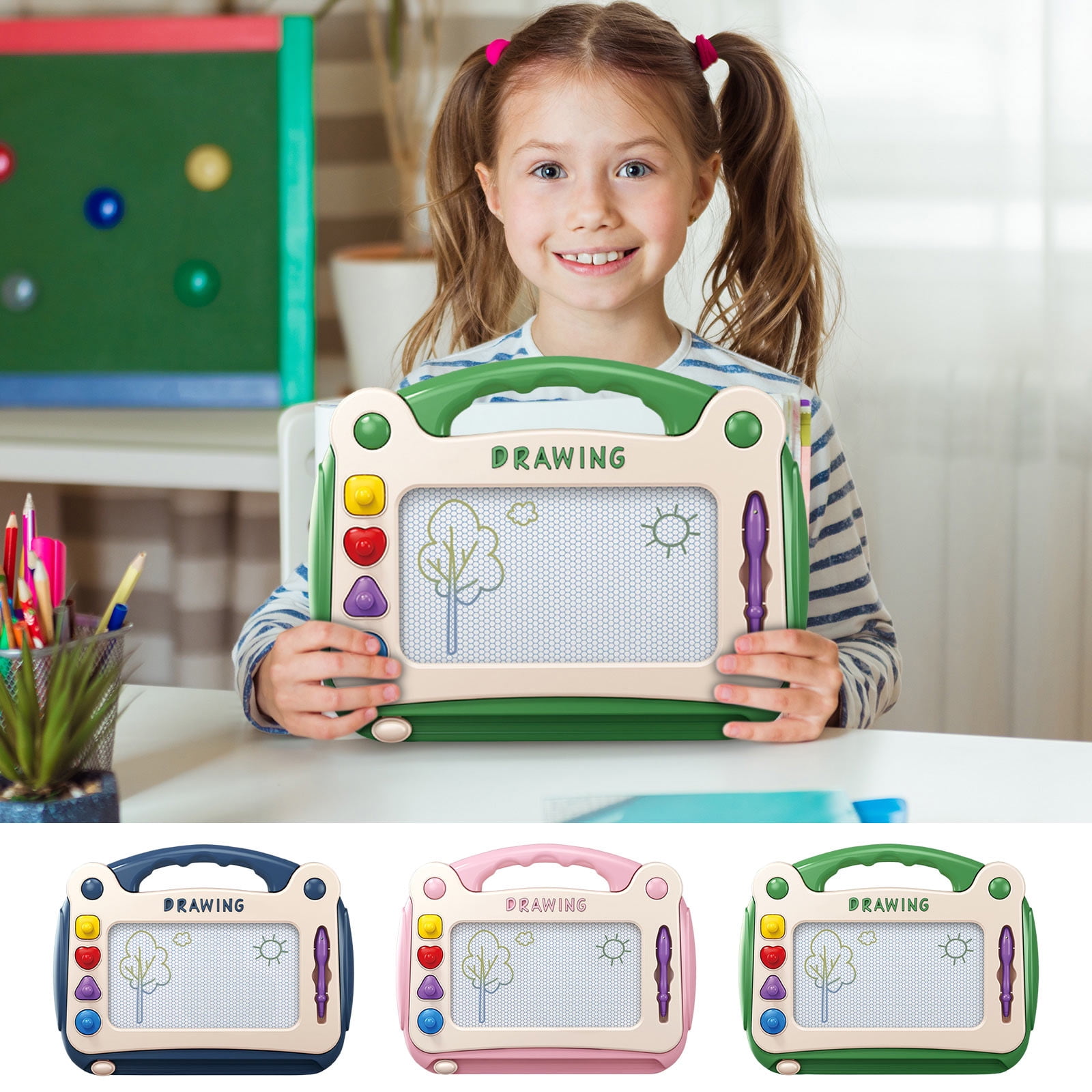 Fwttom Drawing Tablet for Kids, Magnetic Doodle Board with Detachable ...