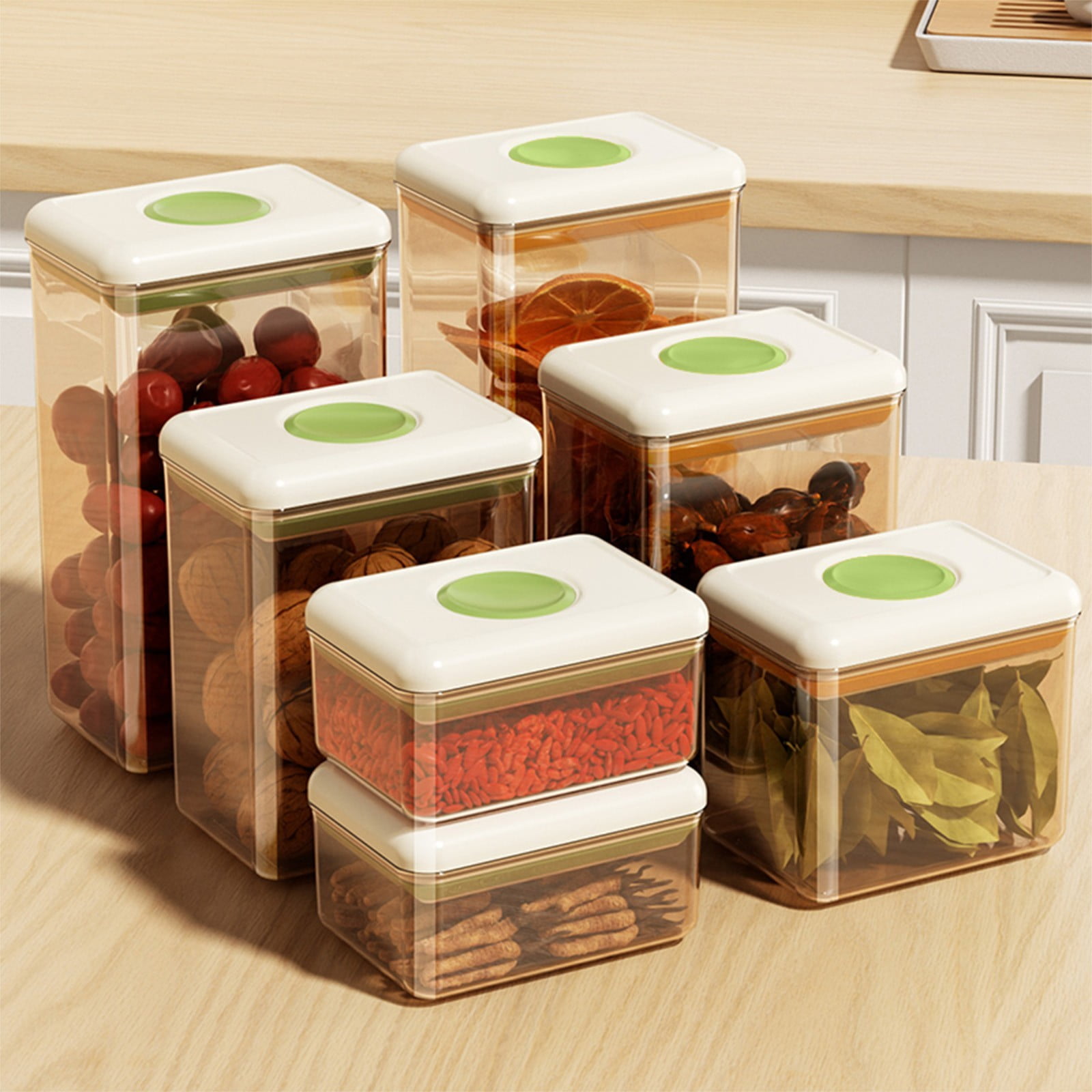 Fwttom Food Storage Containers with Lids, Push-Button Airtight Food ...