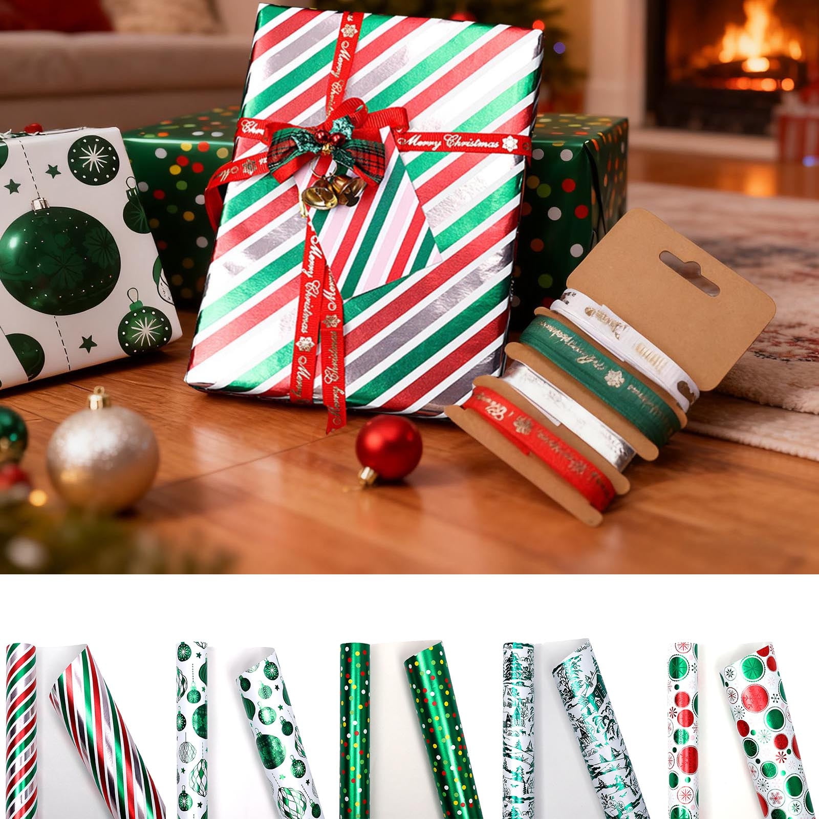 Fwttom Large Size Wrapping Paper Christmas - 118-Inch Heavyweight ...