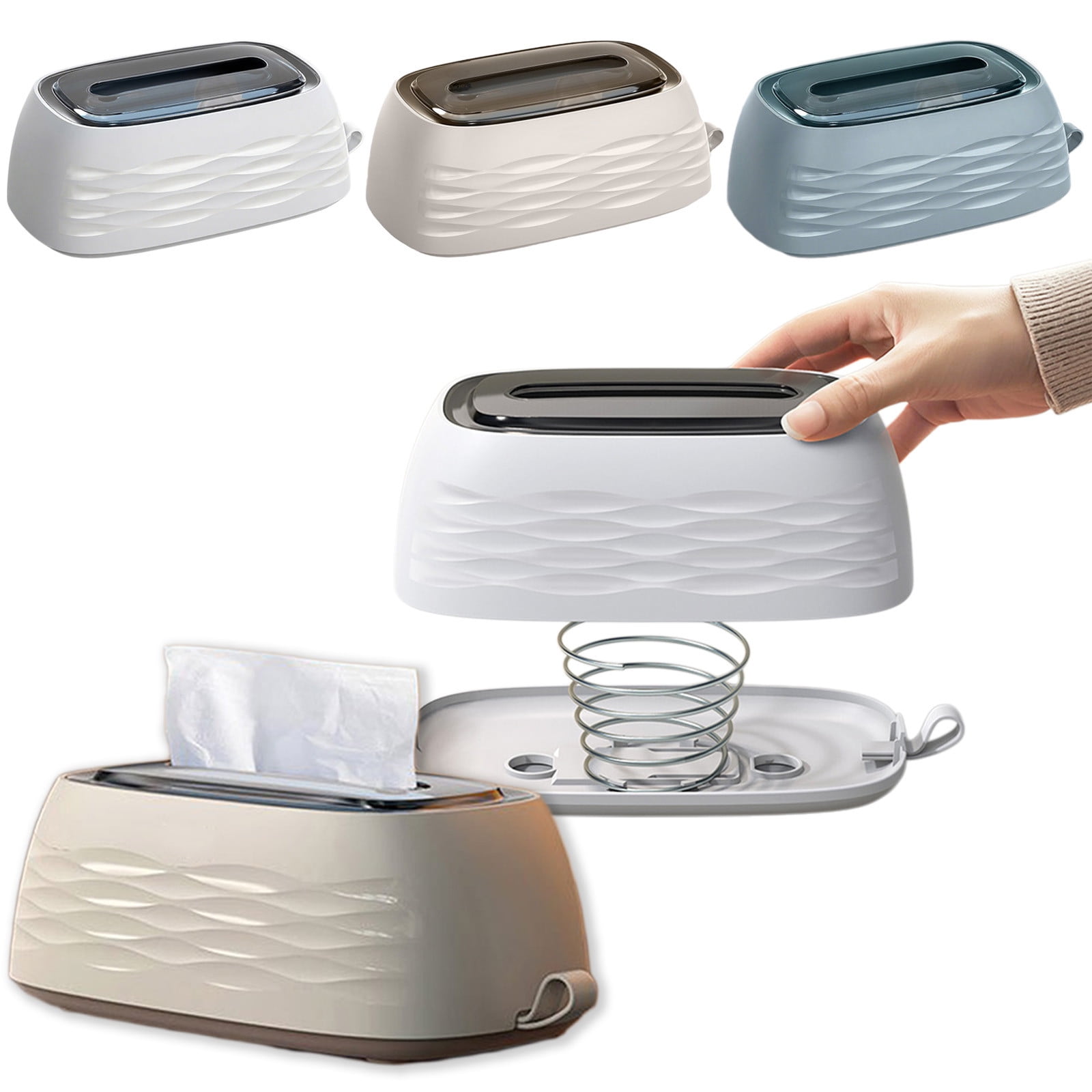 Fwttom Tissues Boxes, Tissue Box Cover Home Decor Facial Tissues Boxes ...