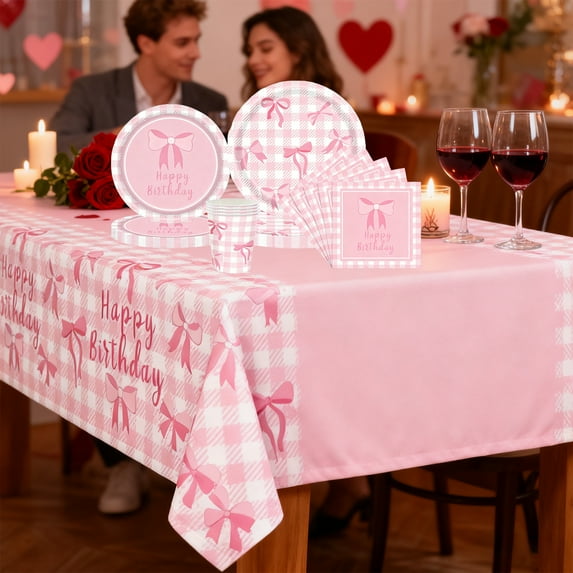 Fwttom Valentines's Day Paper Plates, 24 pcs Party Supplies Disposable ...