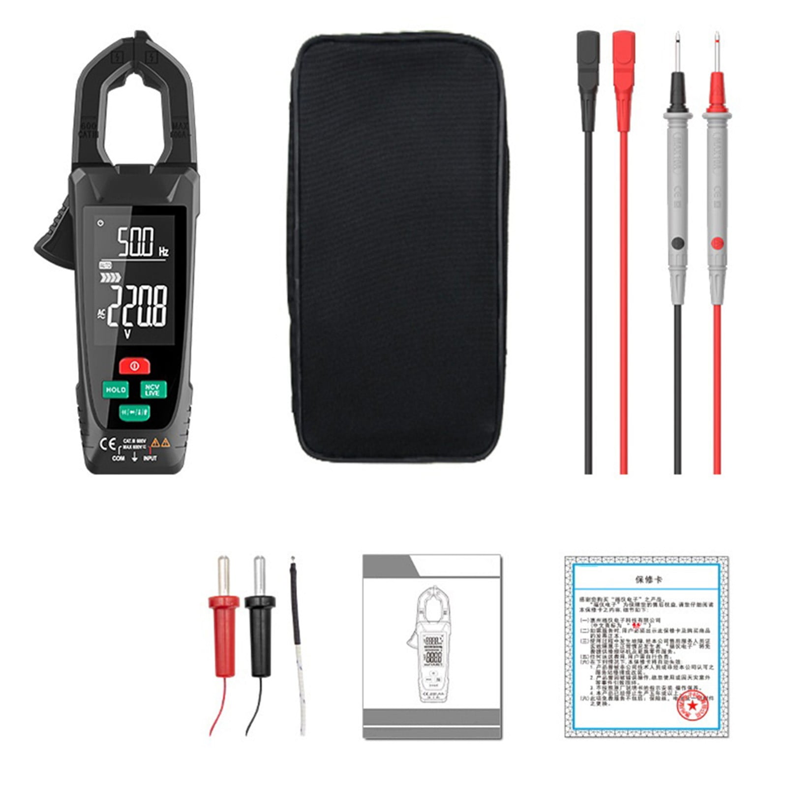 Fy382 30mm Clamp Digital Automatic Clamp Meter Smart Clamp Multimeter ...