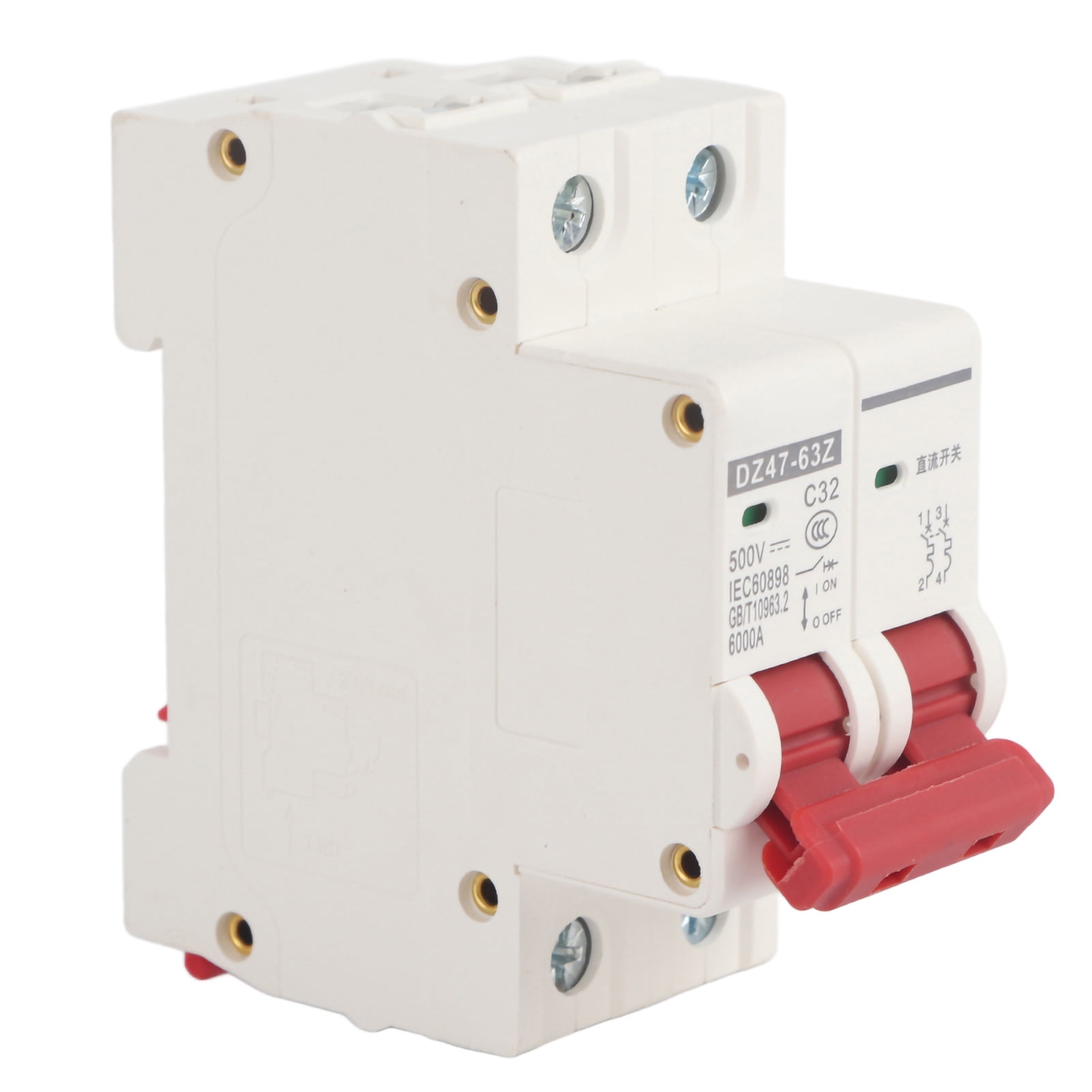 Fyearfly Miniature DC Circuit Breaker, 500V 32A 2 Pole Circuit Breaker ...