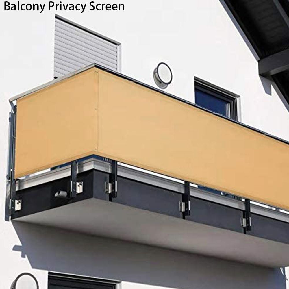 Fyeme Balcony Privacy Screen Black / Beige Fence Windshield Security ...