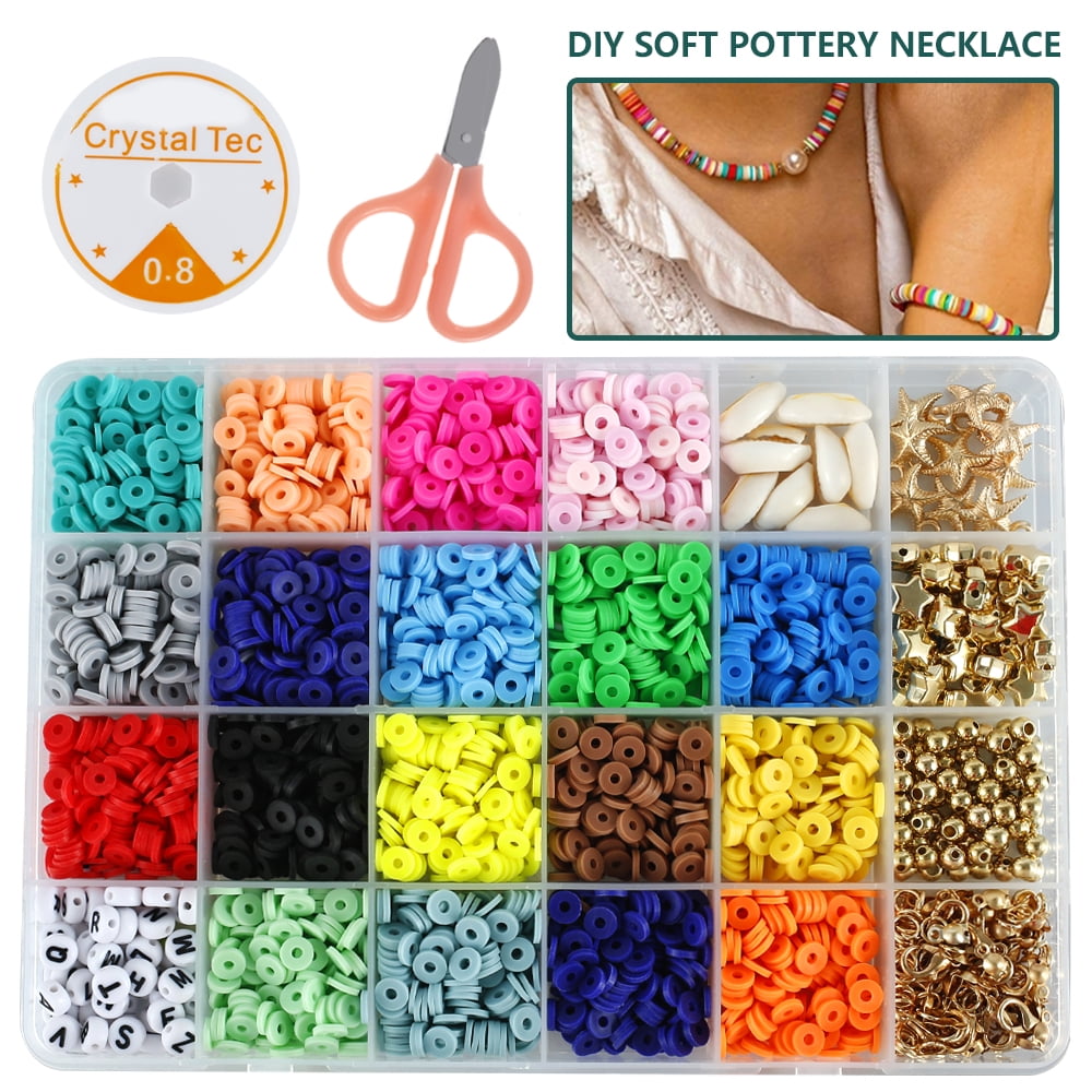 Fyeme Clay Beads Flat Round 2340-2700PCS, Handmade Loose Spacer Bead ...