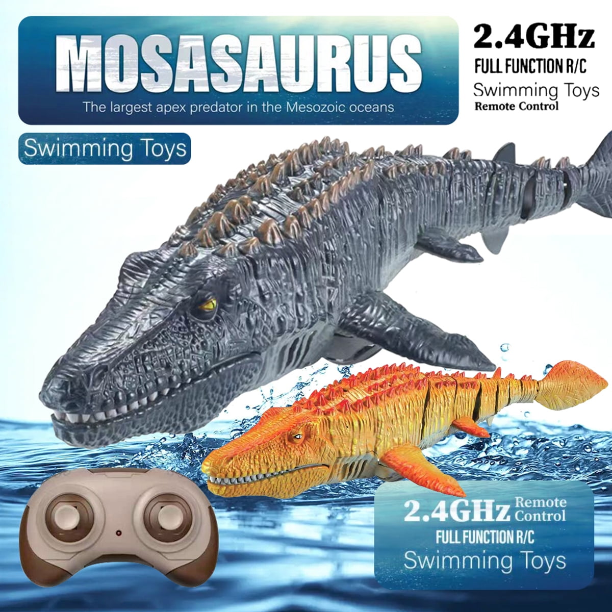 Fyeme Remote Control Dinosaur Toy, Mosasaurus Water Pool Toys for Kids ...