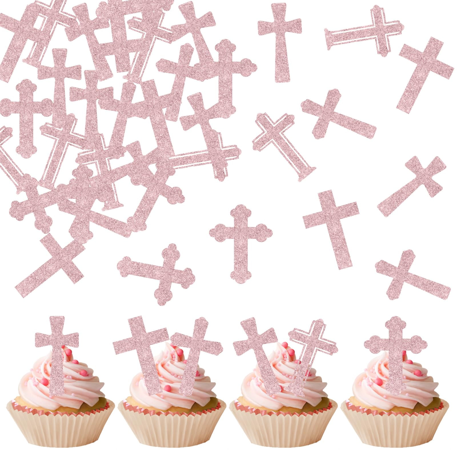 Fyeoxle 36PCS Edible FEV6 Cross Toppers Cross God Toppers Wafer Paper ...