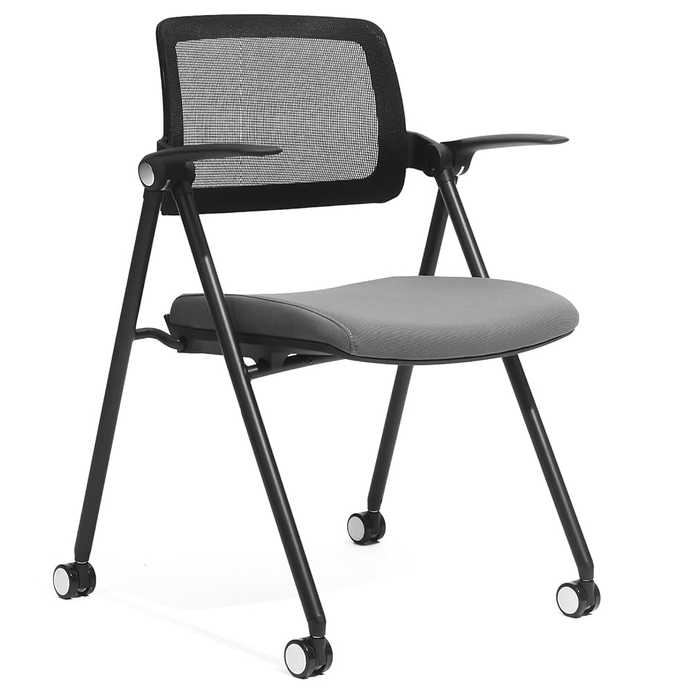 Fylica Stackable & Foldable Conference Room Chairs, Flip-Up Armrest ...
