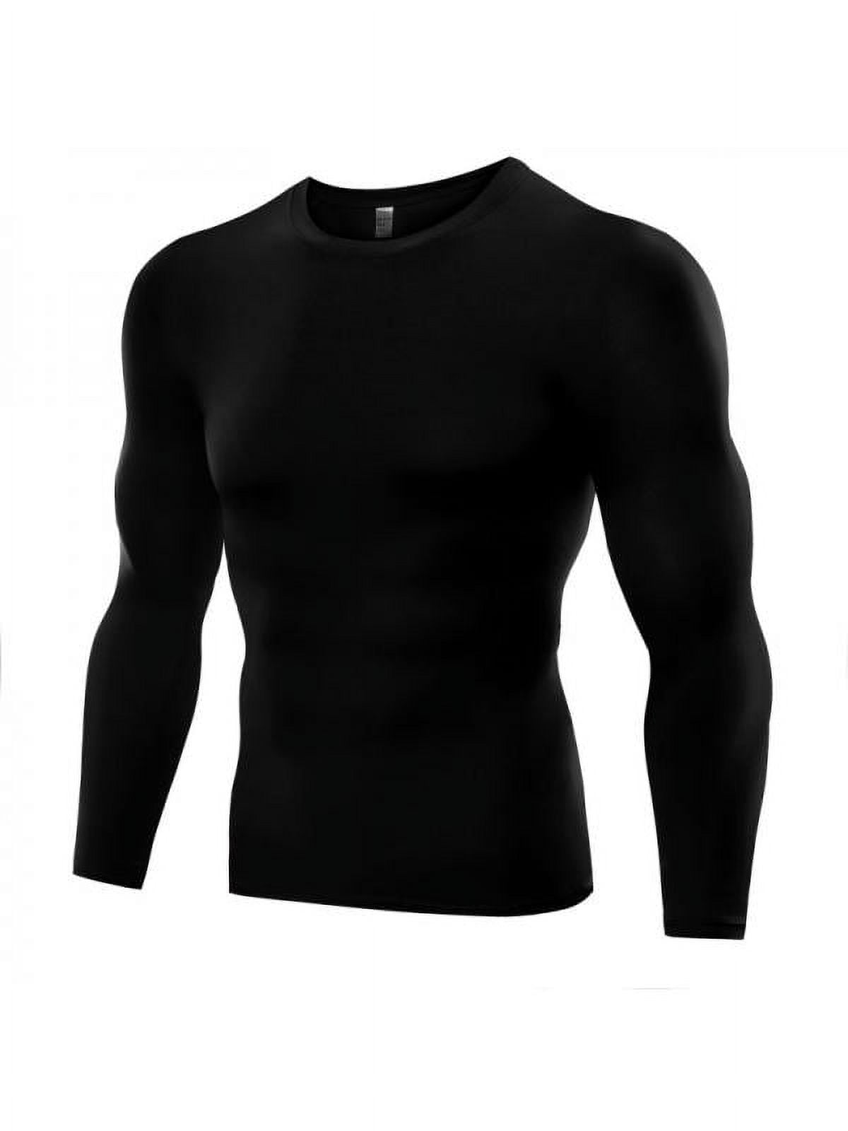 Fymall Men’s Quick Dry Polyester Spandex Long Sleeve Compression Sports ...
