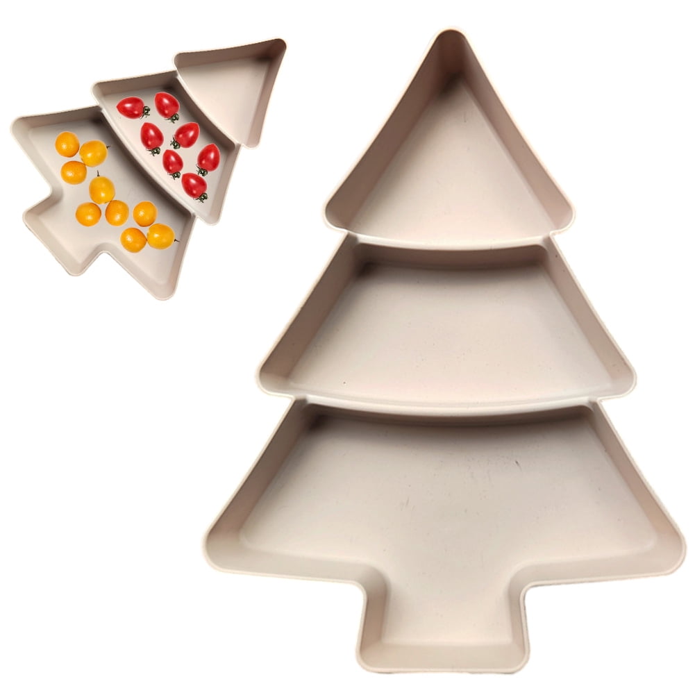 Fymgces Christmas Tree Snack Plate Divided Platter Candy Plate Marry ...