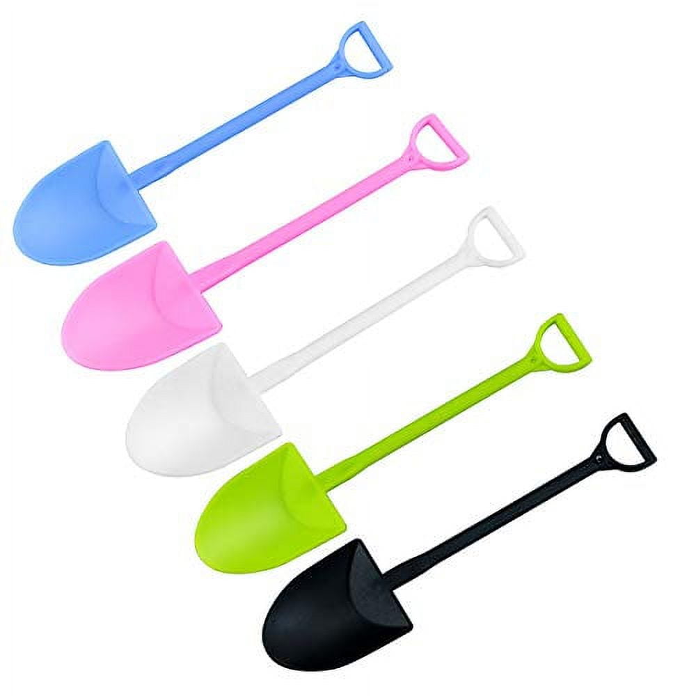 Fymlhomi 100 PCS Colorful Mini Shovel Shape Spoons,Disposable Plastic Ice Cream Dessert Pudding ...