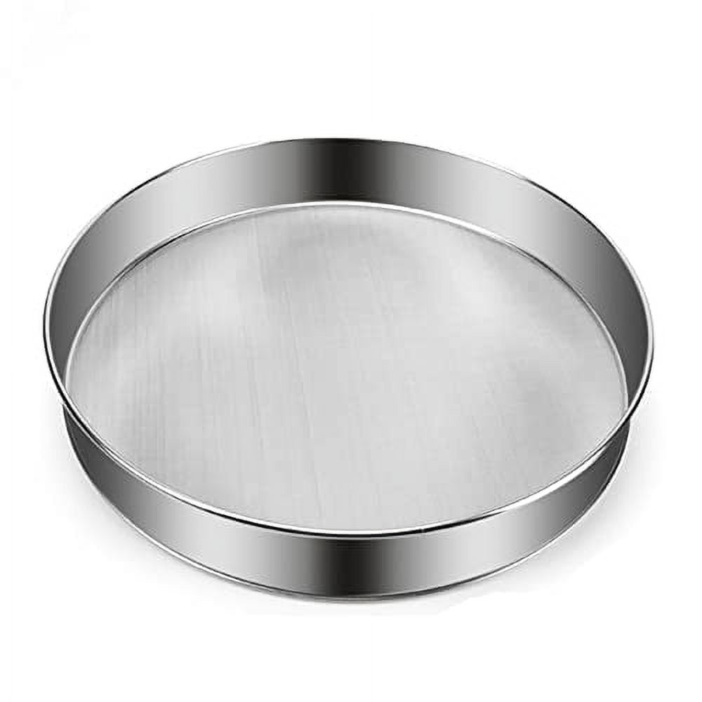 Fymlhomi 12 Inch Sieves Fine Mesh Strainer Stainless Steel Sifter Round ...
