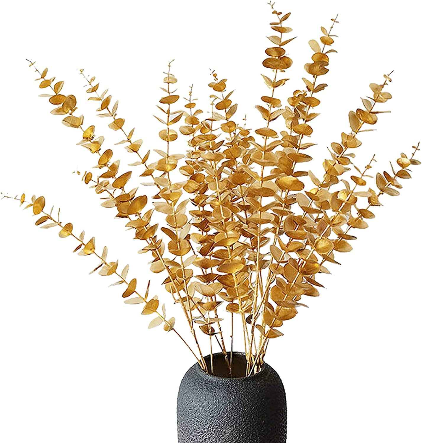 Fymlhomi 12pcs Artificial Gold Eucalyptus Stems Faux Eucalyptus ...