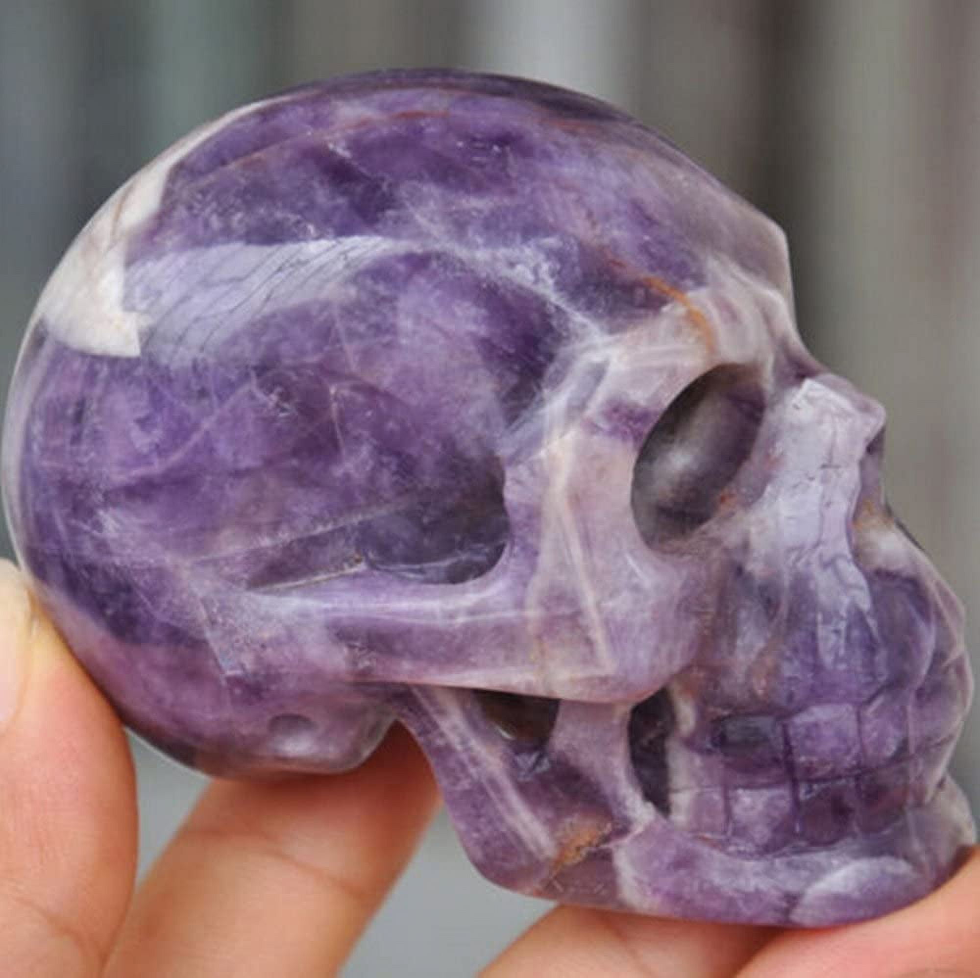 Fymlhomi 2" Nature Hand Carved Gemstone Skull Statue,Healing Crystal ...