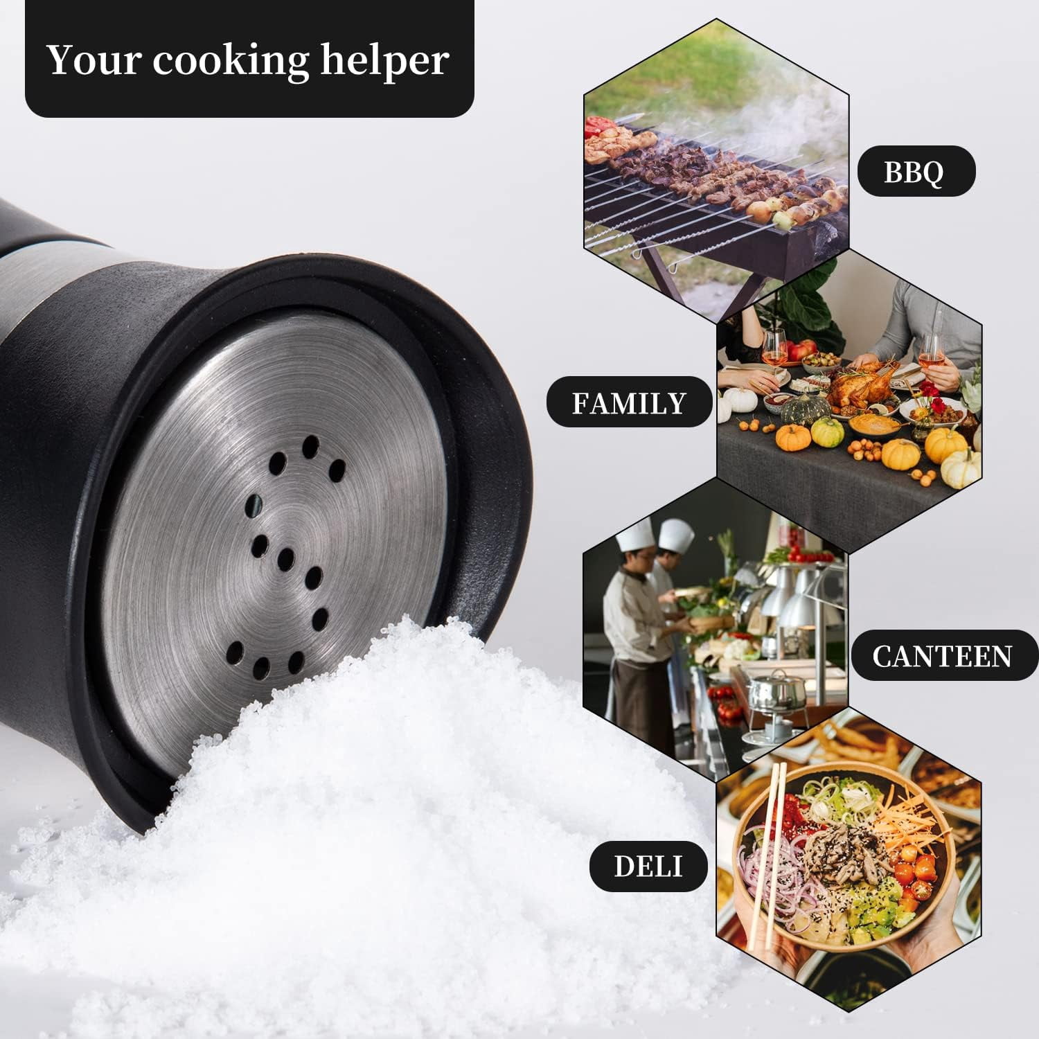 Fymlhomi 2 Pack Salt & Pepper Shakers Set, Refillable Salt Pepper with ...